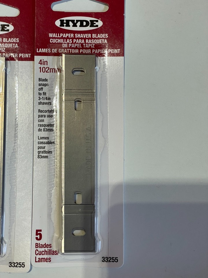 10 Packs /50 Blades Hyde 33255 4” Replacement Shaver Blades For ...