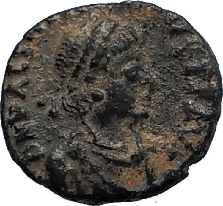 VALENTINIAN II Ancient 388AD Antioch Roman Coin w VICTORY ANGEL & CROSS ...