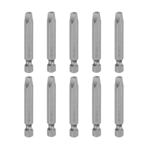 10Pcs SQ5 Square Head Screwdriver Bits 1/4 Inch Hex Shank 2" Long S2 ...