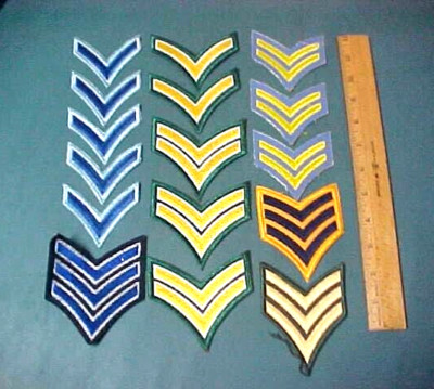 PRIVATE ,SERGEANT MILITARY SECURITY OFFICER UNIFORM RANK STRIPES PATCH ...