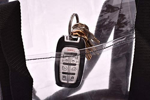 Clear Tote Bag Shoulder Strap Bag for School Gym Work with Zipper ...