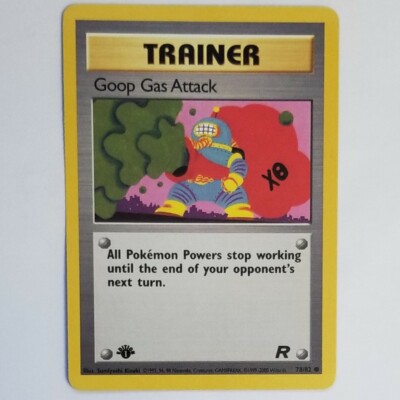 Goop Gas Attack Trainer 1st Edition Team Rocket Pokemon Card 78/82 | eBay