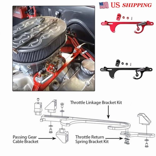 NEW Aluminum Red Throttle Cable Carb Bracket Carburetor 350 For Holley ...