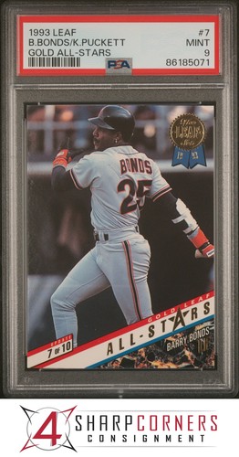 1993 LEAF GOLD ALL-STARS #7 BARRY BONDS-KIRBY PUCKETT POP 6 PSA 9 ...