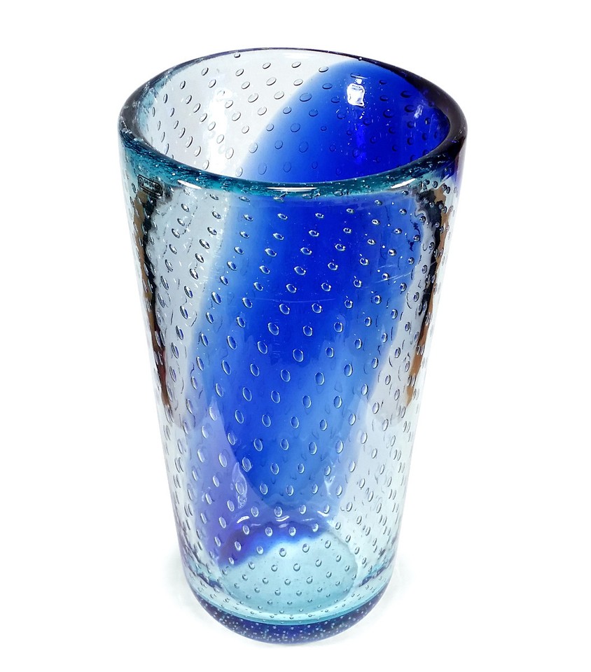 MONUMENTAL 15.5" VINTAGE ITALIAN MURANO ART GLASS BULLICANTE VASE ...