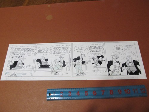BRINGING UP FATHER ORIGINAL COMIC STRIP ART, 2-18- 1954, GEORGE McMANUS ...