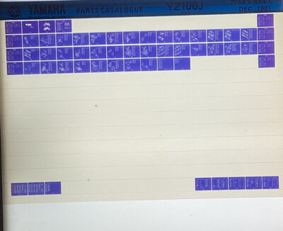 Yamaha genuine parts microfiche 1982 YZ100J | eBay