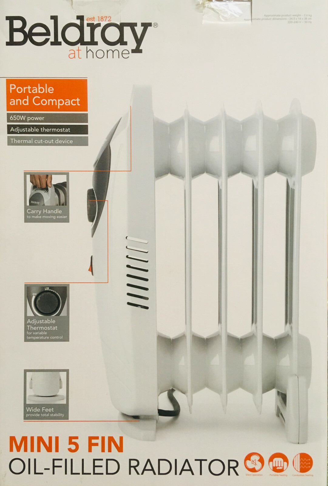 Beldray/Fine Adjustable Thermostat Heaters 500, 650, 1000,1200,1500 ...