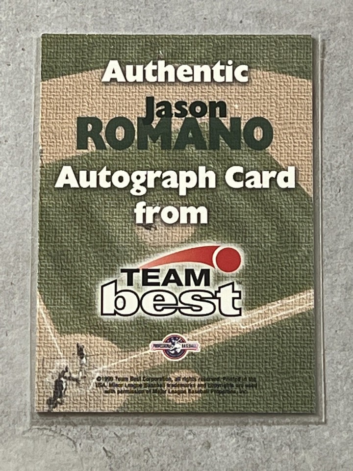 1999 Team Best Jason Romano SP Auto Rookie RC #NNO Cincinnati Reds | eBay