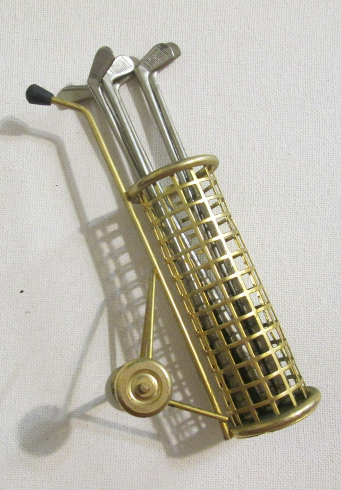 Vintage MCM GOLF Club Cocktail Stirrers Swizzle Sticks Set with Gold Golf Bag | eBay