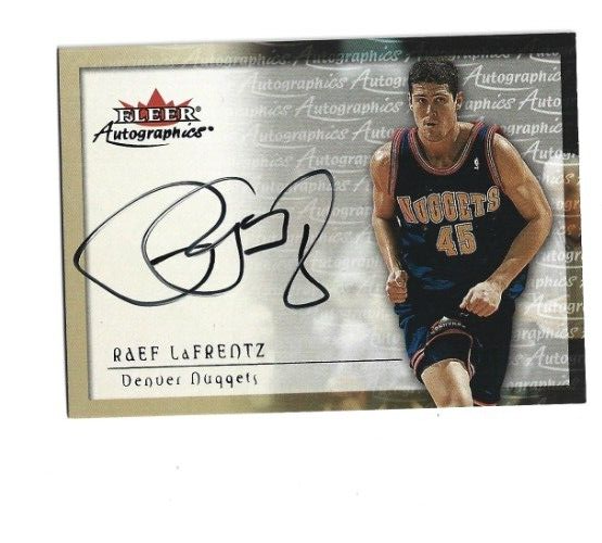 2000 Fleer Autographics Raef Lafrentz on card Auto Kansas Jayhawks | eBay