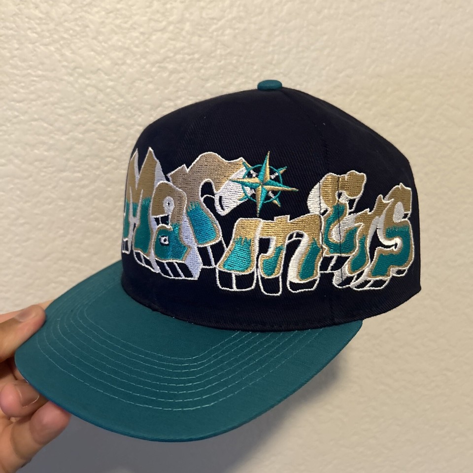 Seattle Mariners Full Graffiti Snapback Custom Hat Cap Navy Dome Two ...