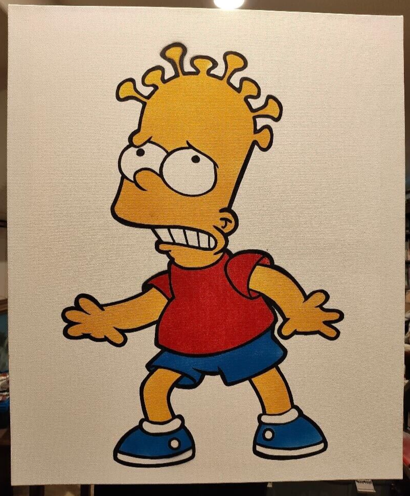 Jeff Gillette - Covid Bart Simpson - 5 Color Hand Painted Stencil ART ...
