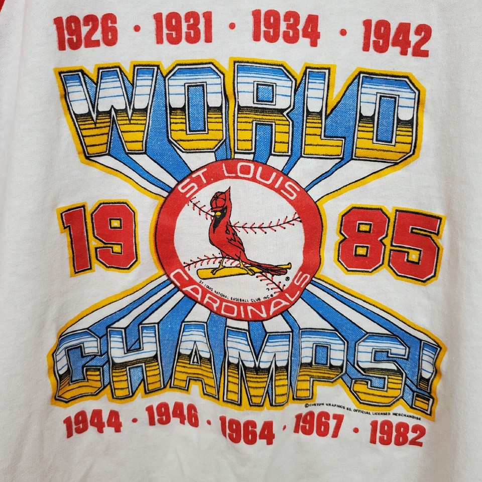 Vtg 1985 World Series Champs St Louis Cardinals Baseball Ringer Tee ...