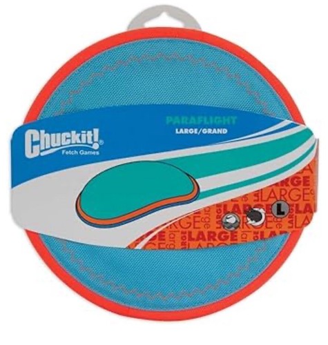 ChuckIt! Paraflight Flying Disc Dog Toy, Large (9.75"), Orange And Blue ...