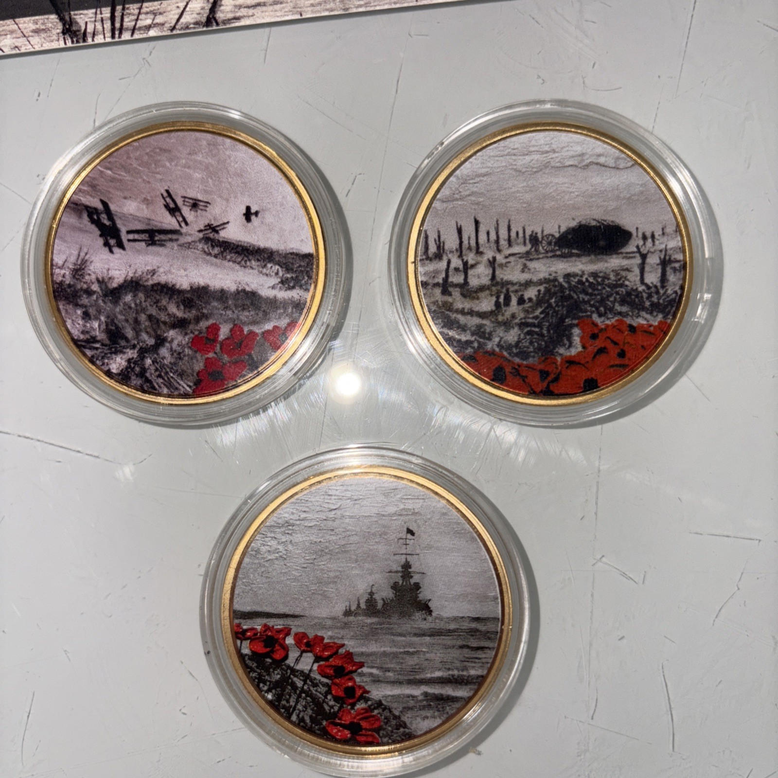 7 War Poppy Collection Coins 4 Sealed In Booklet 3 Capsule Sealed | eBay UK