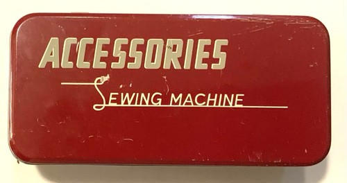 Vintage Sewing Machine Accessories Red Tin Box W/ Accessories | eBay