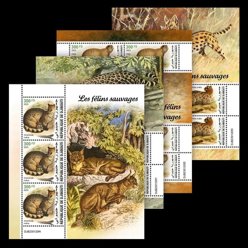 Wild Cats MNH Stamps 2023 Djibouti 4 M/S Collection | eBay