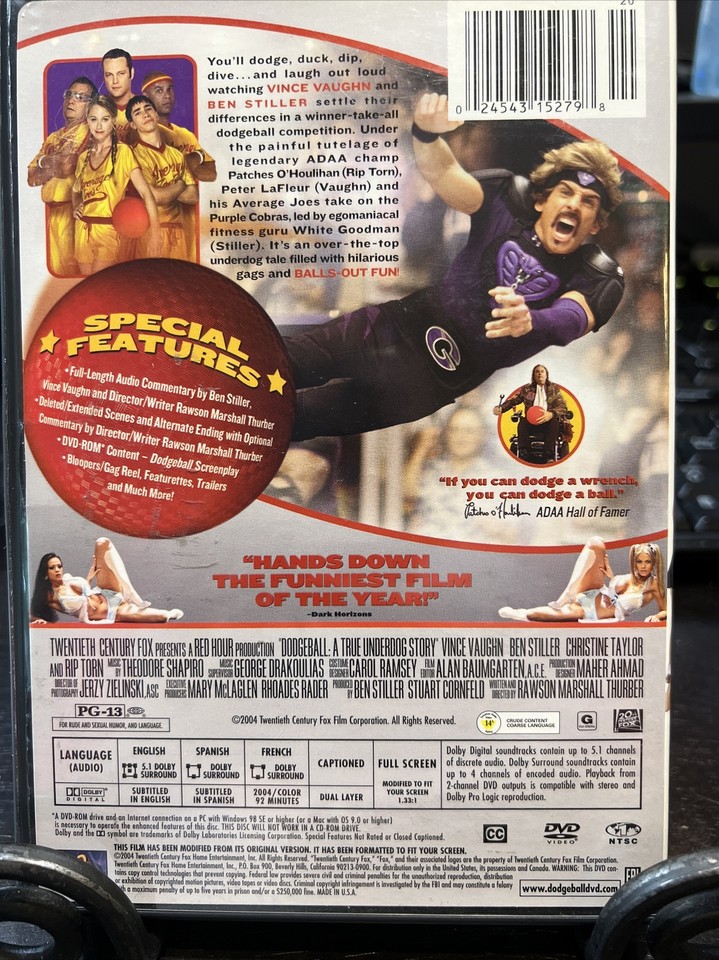 Dodgeball: A True Underdog Story DVD, 2004, Full Frame 24543152798| eBay