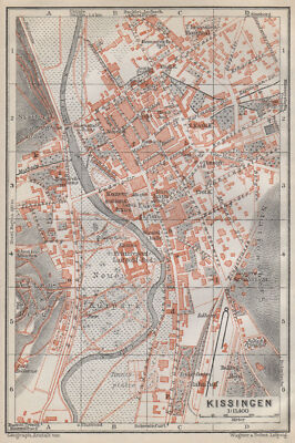BAD KISSINGEN town city stadtplan. Lower Franconia Bavaria Deutschland ...