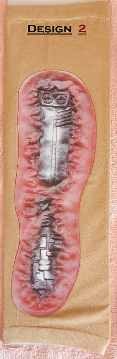 GORY Fake Open Wound ARM SLEEVE Halloween Zombie Horror Fancy Dress ...