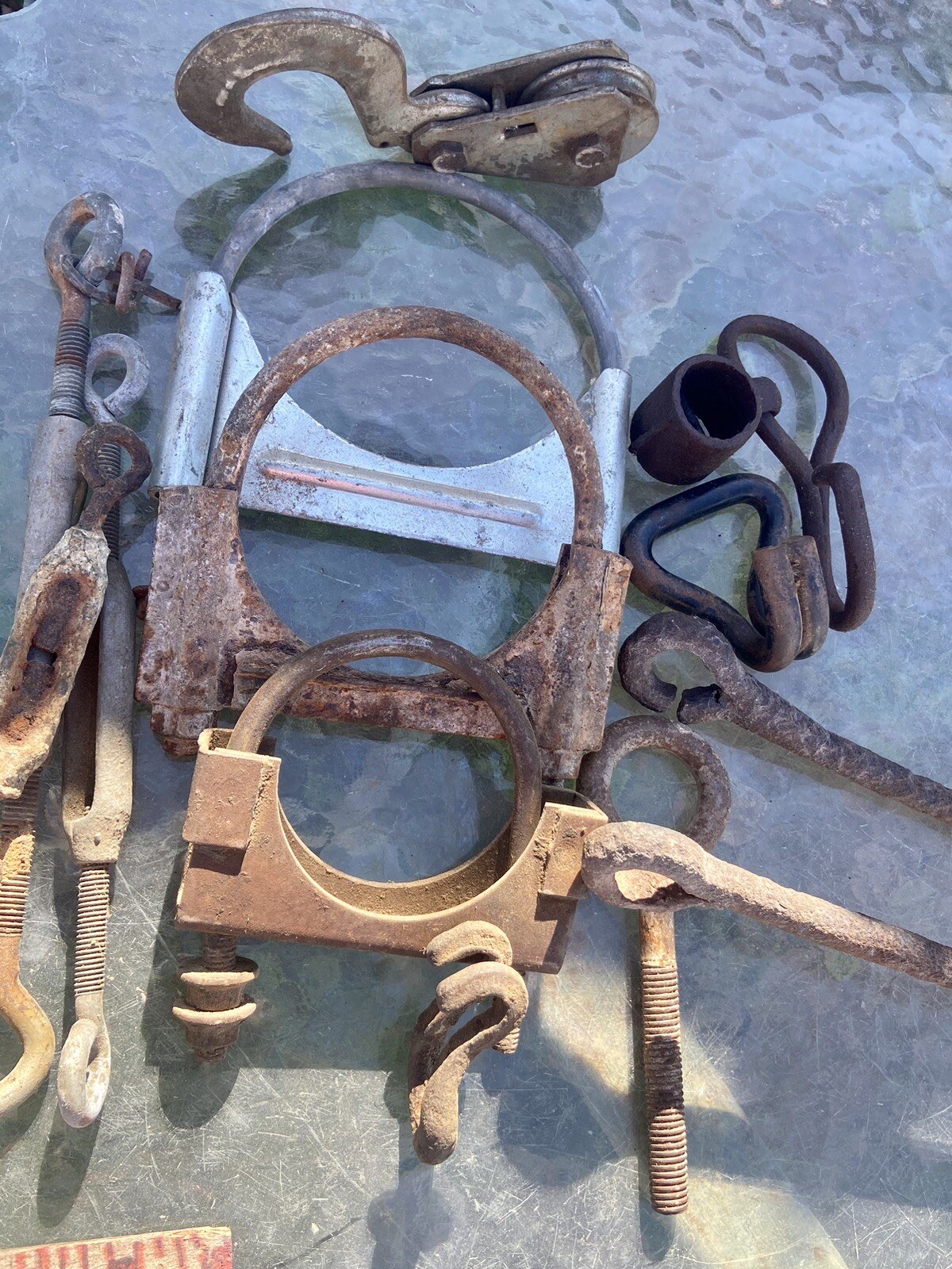 OUTSTANDING 25 Pc Lot Of Antique & Vintage Metal Hooks/Clevises/Clamps Etc. | eBay