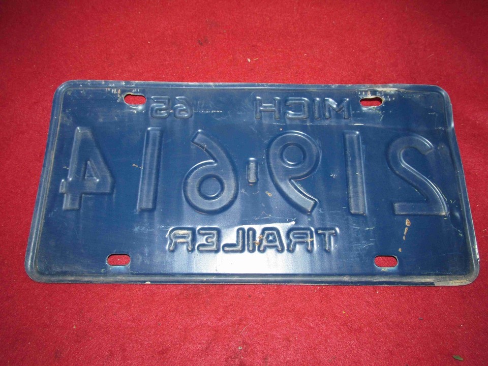 1965 Michigan License Plate: #219-614 Trailer & Camping Trailer | eBay