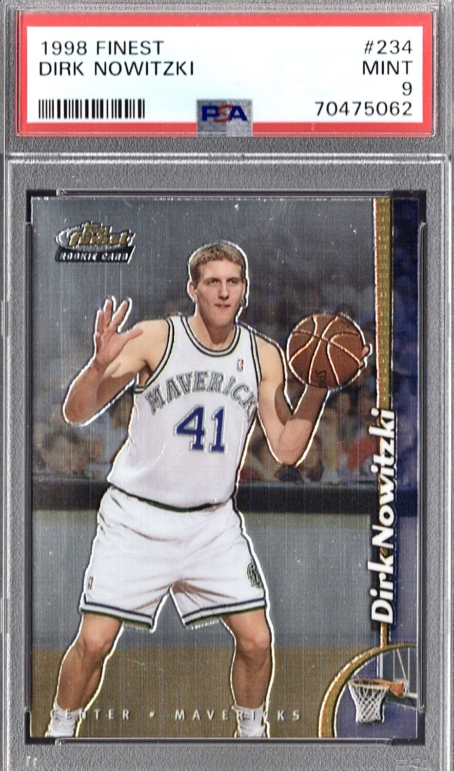 1998-99 Topps Finest Dirk Nowitzki Rookie PSA 9 Mint RC Dallas ...