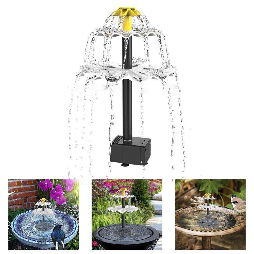 Double Layer Solar Panel Aesthetic Appeal Bird Bath Serene Bird ...