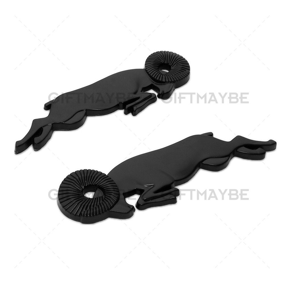 2pcs Black 3D Leaping Ram Body Fender Badge Emblem Nameplates for Ram ...