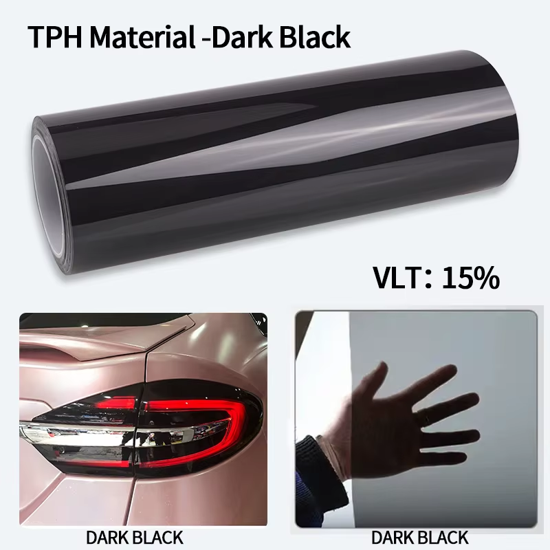 Car Headlight & Taillight & Fog Light Lamp Wrap Film Smoke Black TPH PU ...