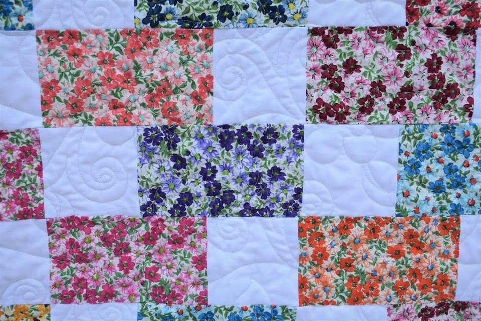Brick Flowers Quilt Kit Fabric Pattern and Binding and backing Included ...