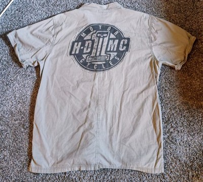 Vintage Genuine Harley-Davidson Garage Shop Button Up Shirt Mens Size ...