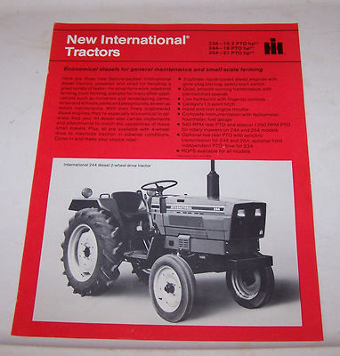 International Harvester IH Dealer Tractor Sales Specification Sheet 234 ...