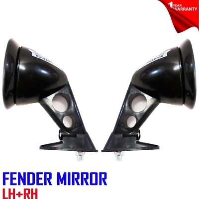 UNIVERSAL FIT Racing Mirrors NEW JDM Style Black Fender Mount Side ...
