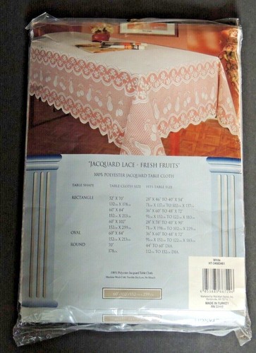 Home Trends Select Jacquard Lace Tablecloth Fresh Fruit White 60" x 102 ...