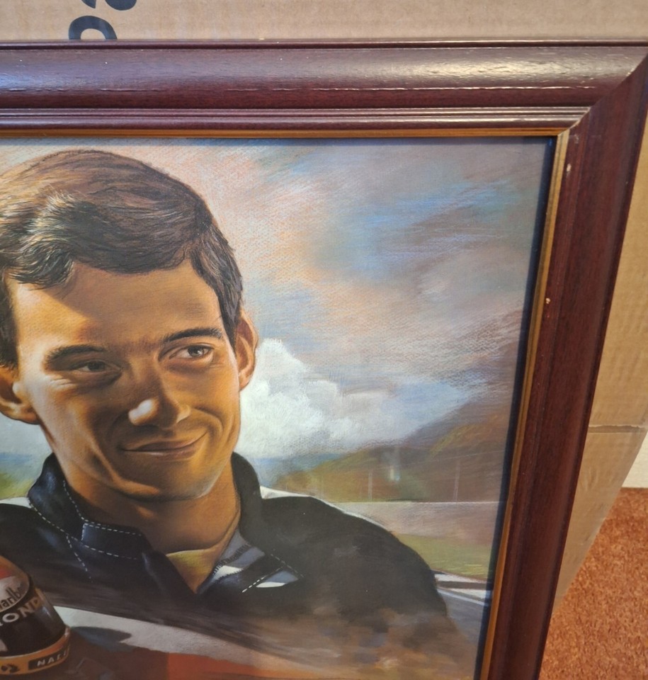 Framed Ayrton Senna Print , S Parkinson 95 Marlboro Shell | eBay UK