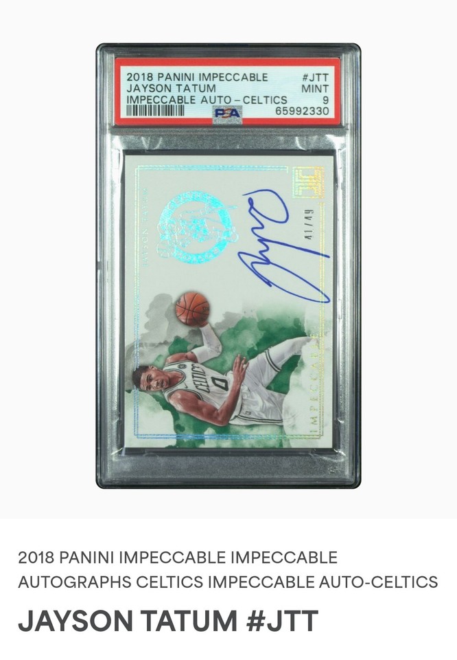 2018 Panini Impeccable Jayson Tatum On-Card Auto /49 #BS-JTT | eBay