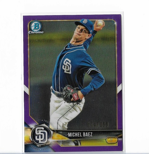 2018 Bowman Chrome Draft Michael Baez RC/Prospect Purple Refractor! 174 ...