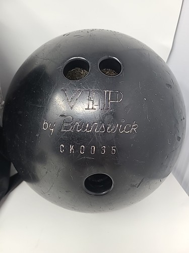 Vintage Brunswick VIP Bowling Bowling Ball BSI Bag Black Widow Grip ...