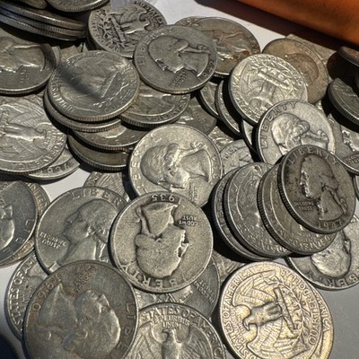 Roll of 40 - $10 Face Value Full Dates 90% Silver Washington Quarters ...