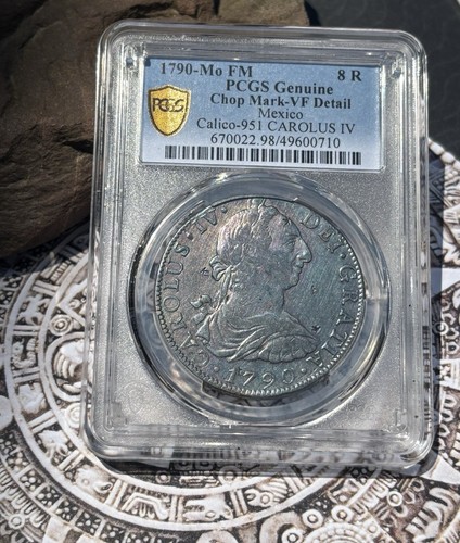 1790 Silver Mexico Silver 8 Reales Spanish Colonial Rainbow Toned Chop ...