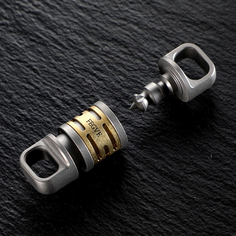 Brass Titanium Quick Release Swivel Keychain Round Carabiner Clip Key ...