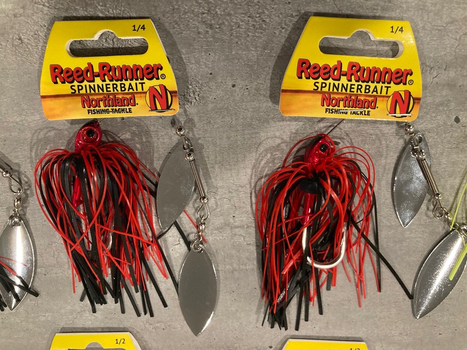 Lot of 38 Northland Reed Runner Spinnerbaits Color Mix Sizes 1/2 & 3/8 ...
