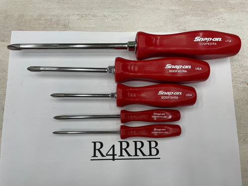 Snap-on Tools USA NEW 5pc RED PHILLIPS Hard Handle Screwdriver Lot Set ...