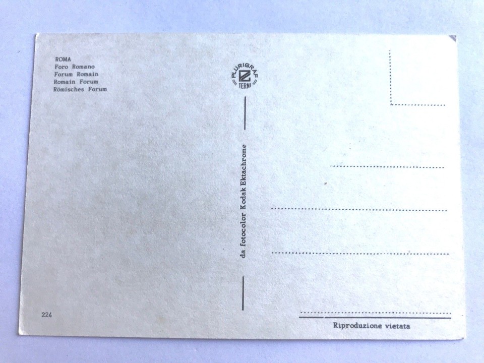 Roman Forum Post Card Kodak Ektachrome . Foro Romano Real Photo, Xlnt ...