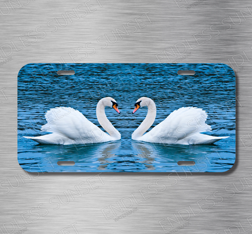 Swan Swans Bird Cygnus Nature Pond Geese Ducks License Plate Front Auto ...