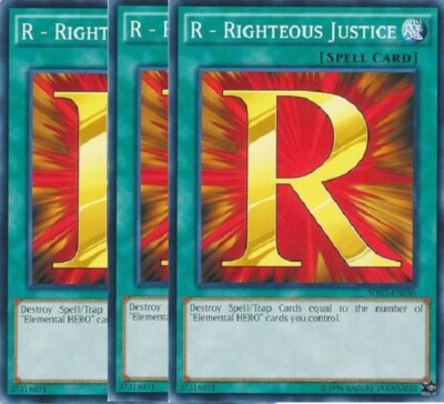 Yugioh - R - Righteous Justice x 3 - NM - Plus Free Holographic Card | eBay
