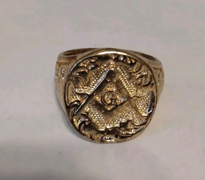 Masonic Gold Ring Size 9 Freemason Gothic Classic Master Mason | eBay