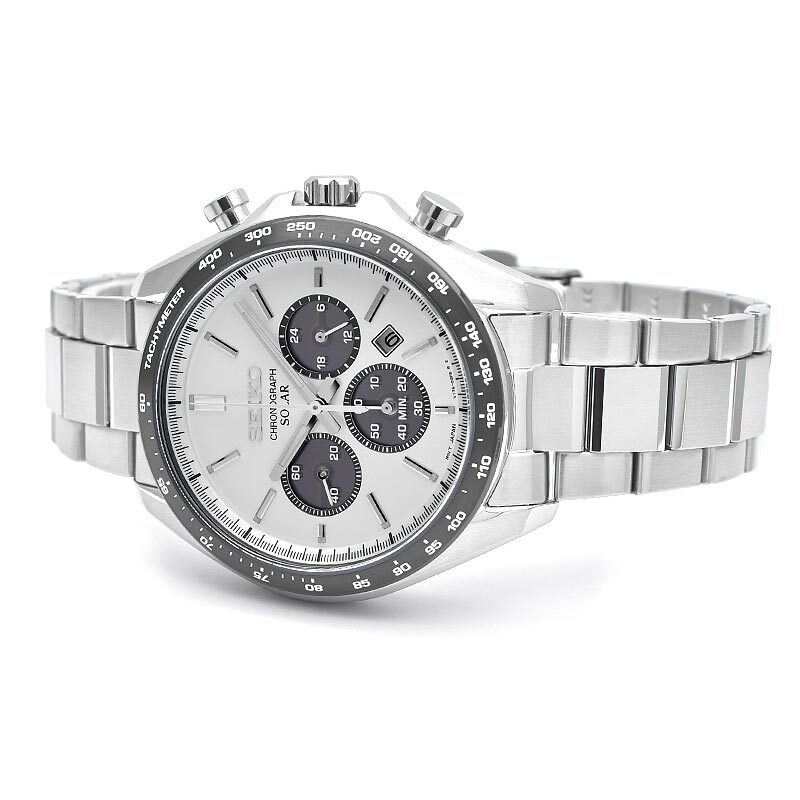 SEIKO SELECTION SBPY165 Panda Chronograph Analog Solar Watch White ...